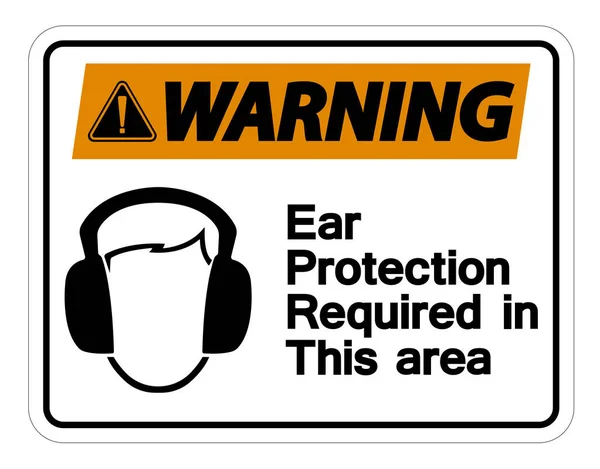 Earmuff Must Be Worn In This Area Symbol Sign Isolate on White ...