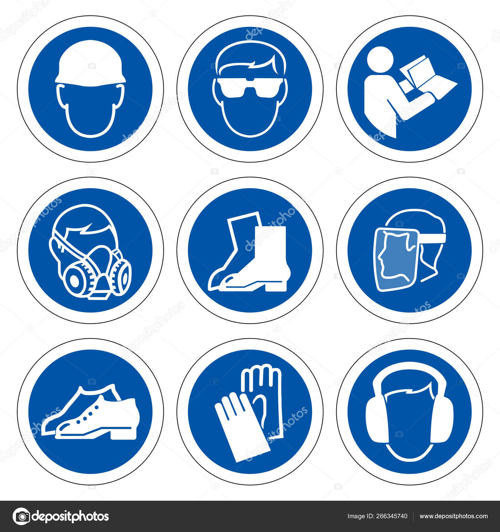 Required Personal Protective Equipment (PPE) Symbol,Safety Icon,Vector ...