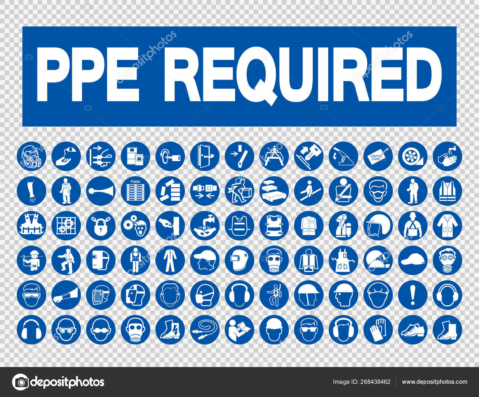Equipamento de proteção individual necessário (EPI) Símbolo, Ícone de ...