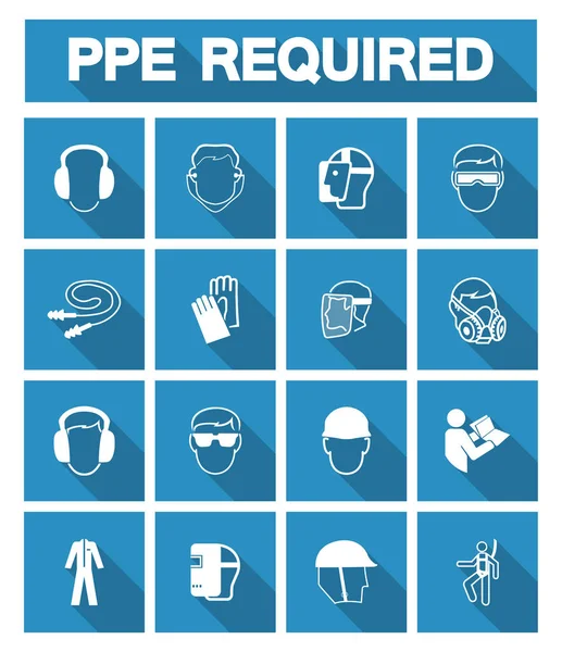 Required Personal Protective Equipment Ppe Symbol Safety Icon Isolate