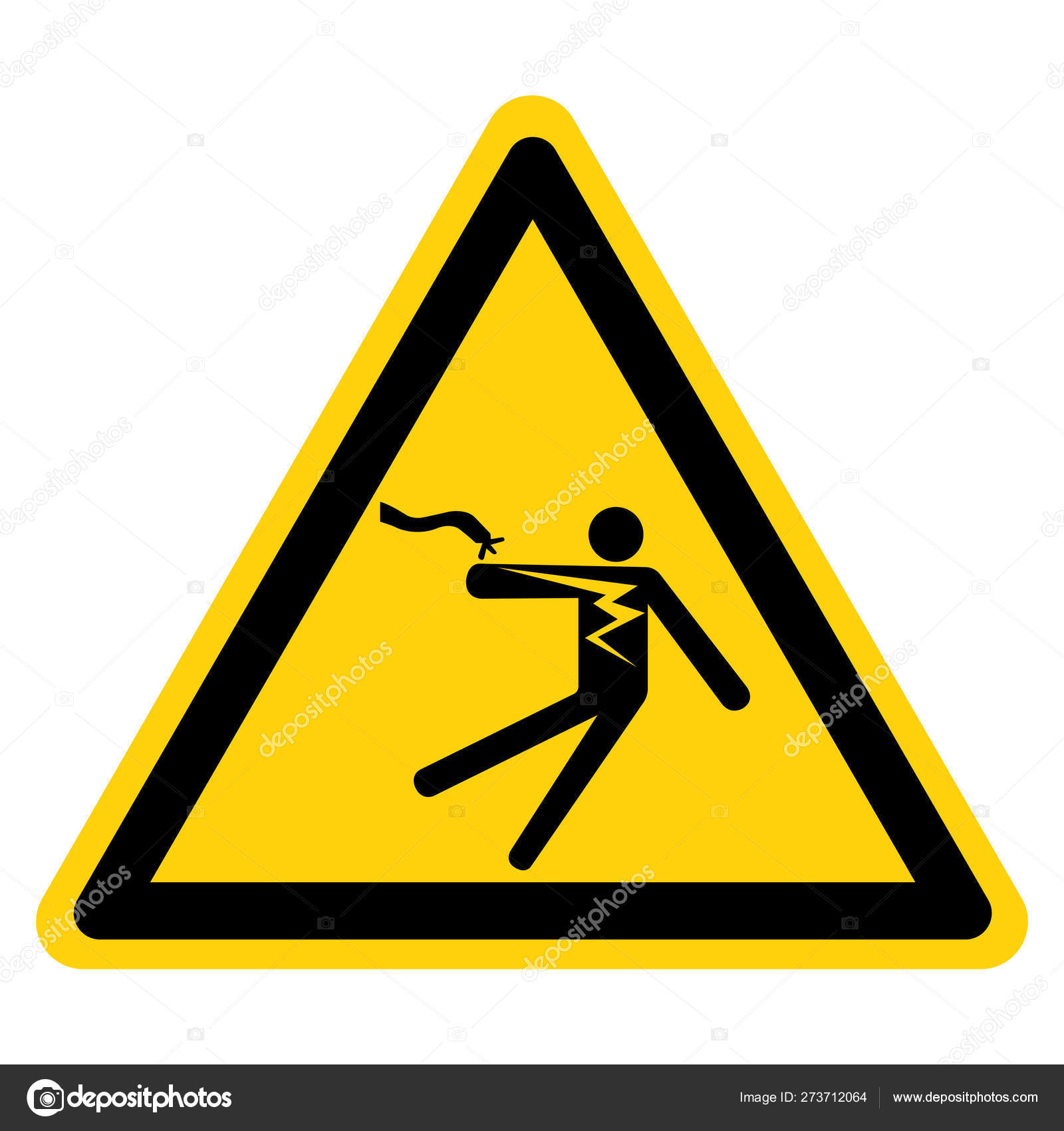 Aislamiento eléctrico del signo de símbolo de electrocución de choque ...