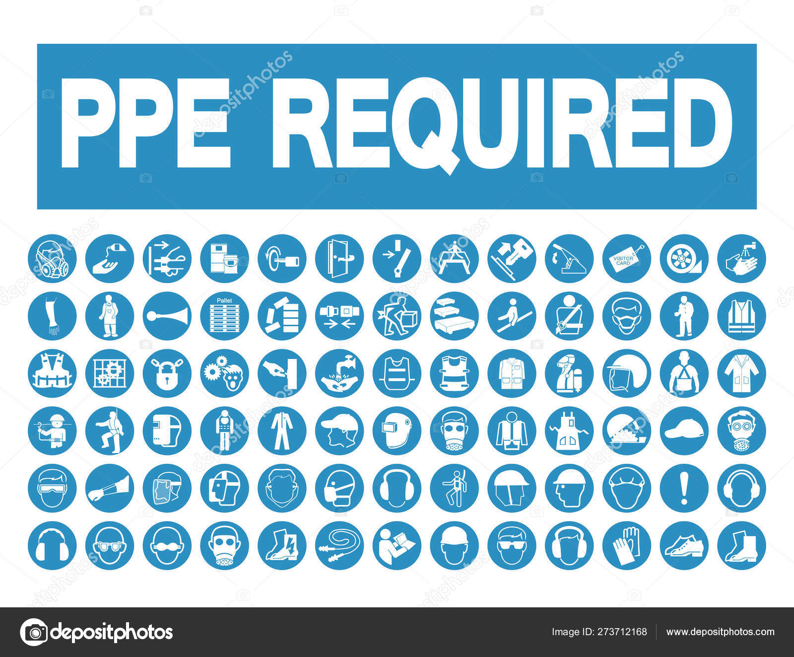 Required Personal Protective Equipment (PPE) Symbol,Safety Icon,Vector ...