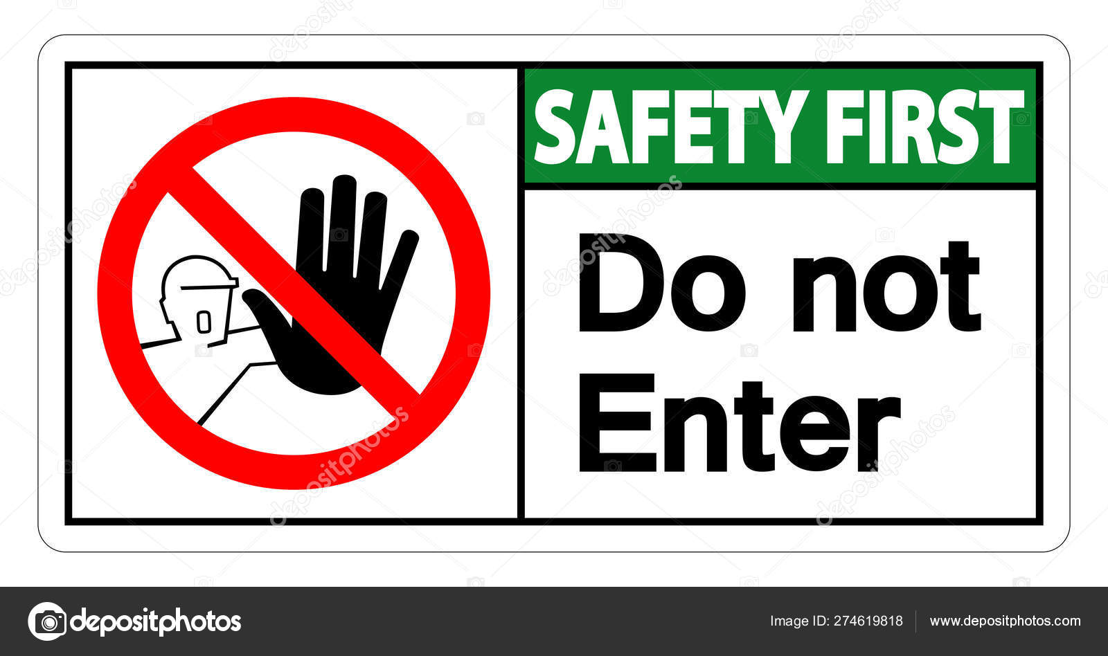 Sécurité d'abord Ne pas entrer le signe symbole isoler sur fond blanc ...