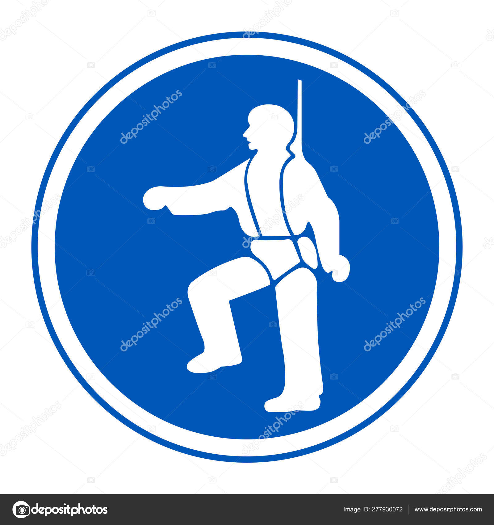 PPE Icon.Safety Harness Must Be Worn Symbols Sign Isolate On White Background,Vector ...