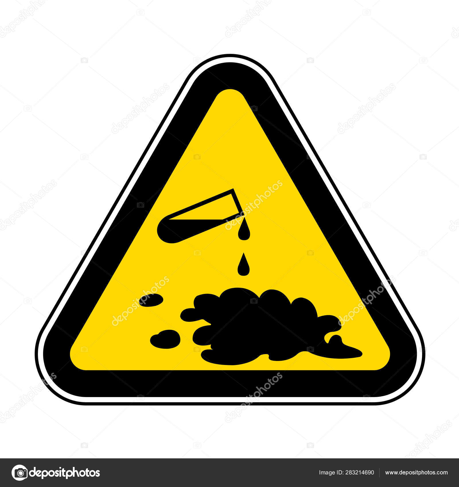 Beware Chemical Spill Symbol Sign Isolate On White Background,Vector ...