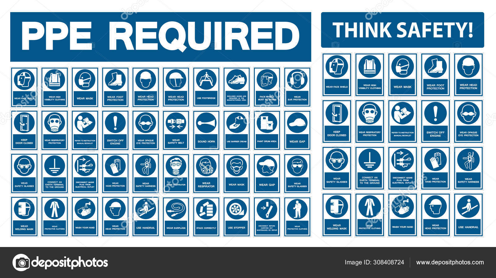 Required Personal Protective Equipment (PPE) Symbol,Safety Icon Stock ...