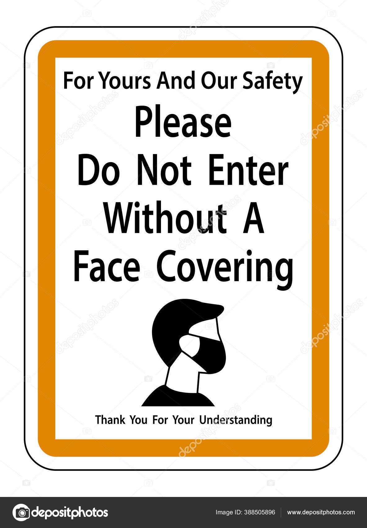 Enter Face Covering Sign White Background — Stock Vector © Seetwo ...