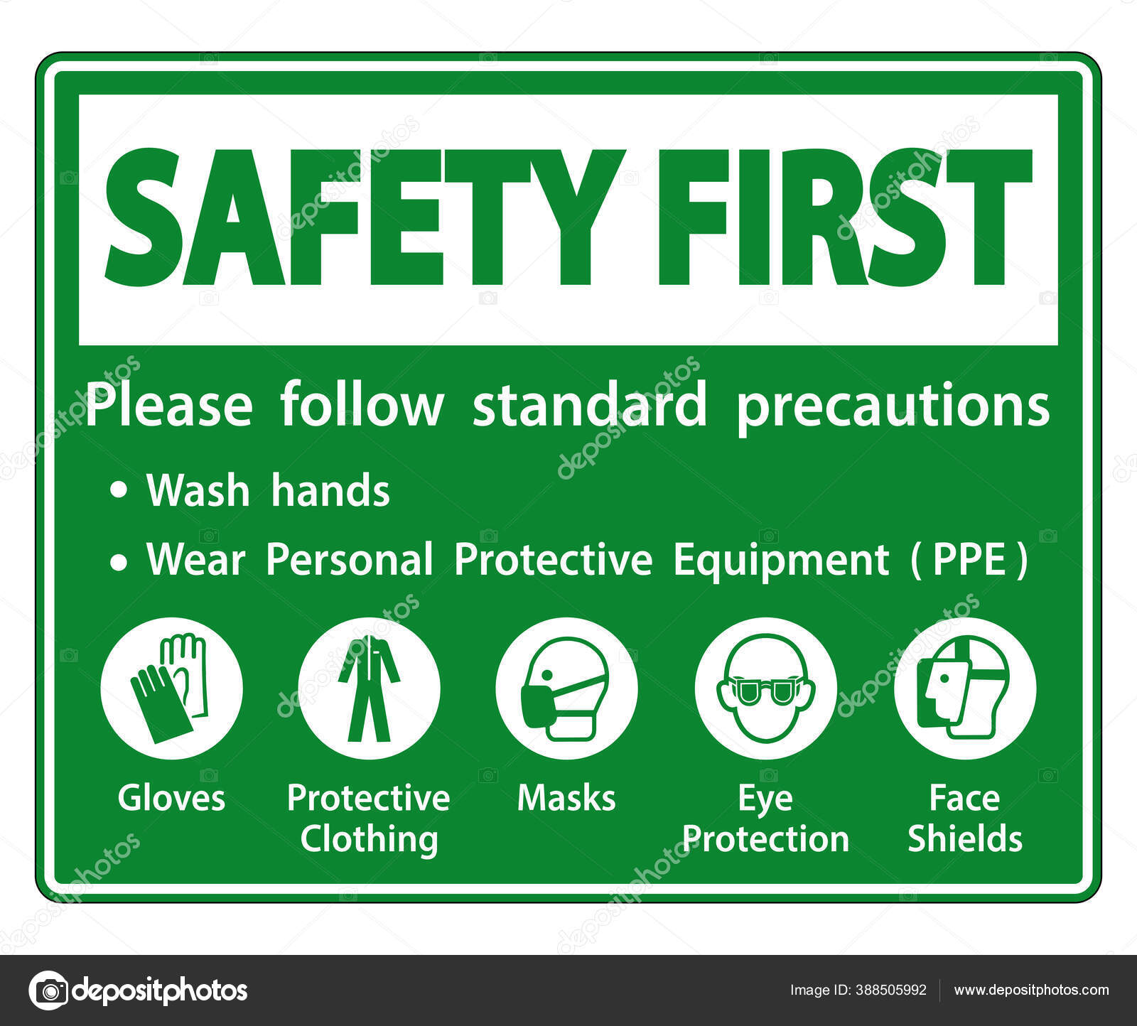 Safety First Please Follow Standard Precautions Wash Hands Wear ...