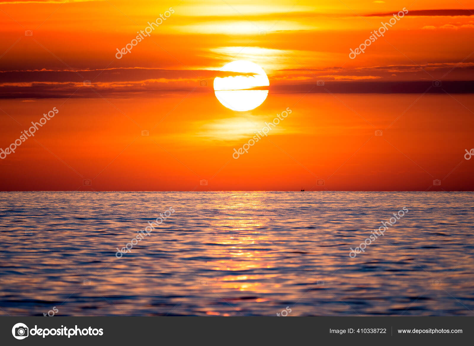 Big Sunset Over Water