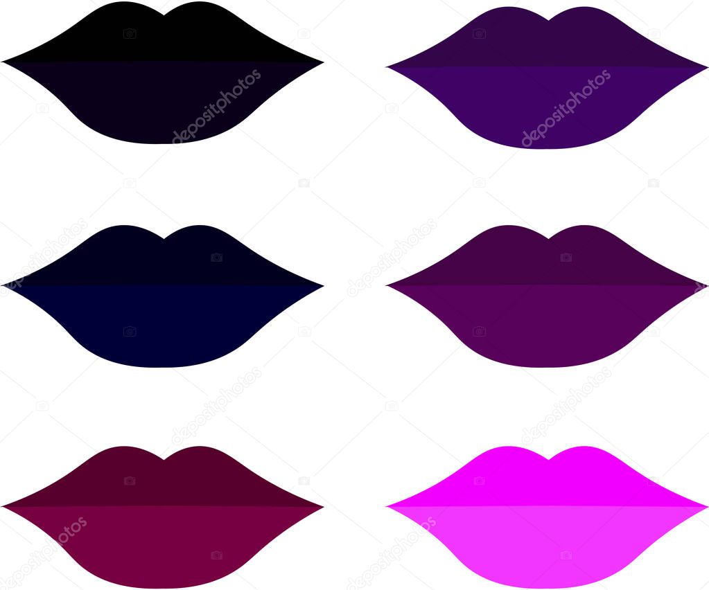 Labios vectoriales. Tonos de lápiz labial. Industria de la belleza ...