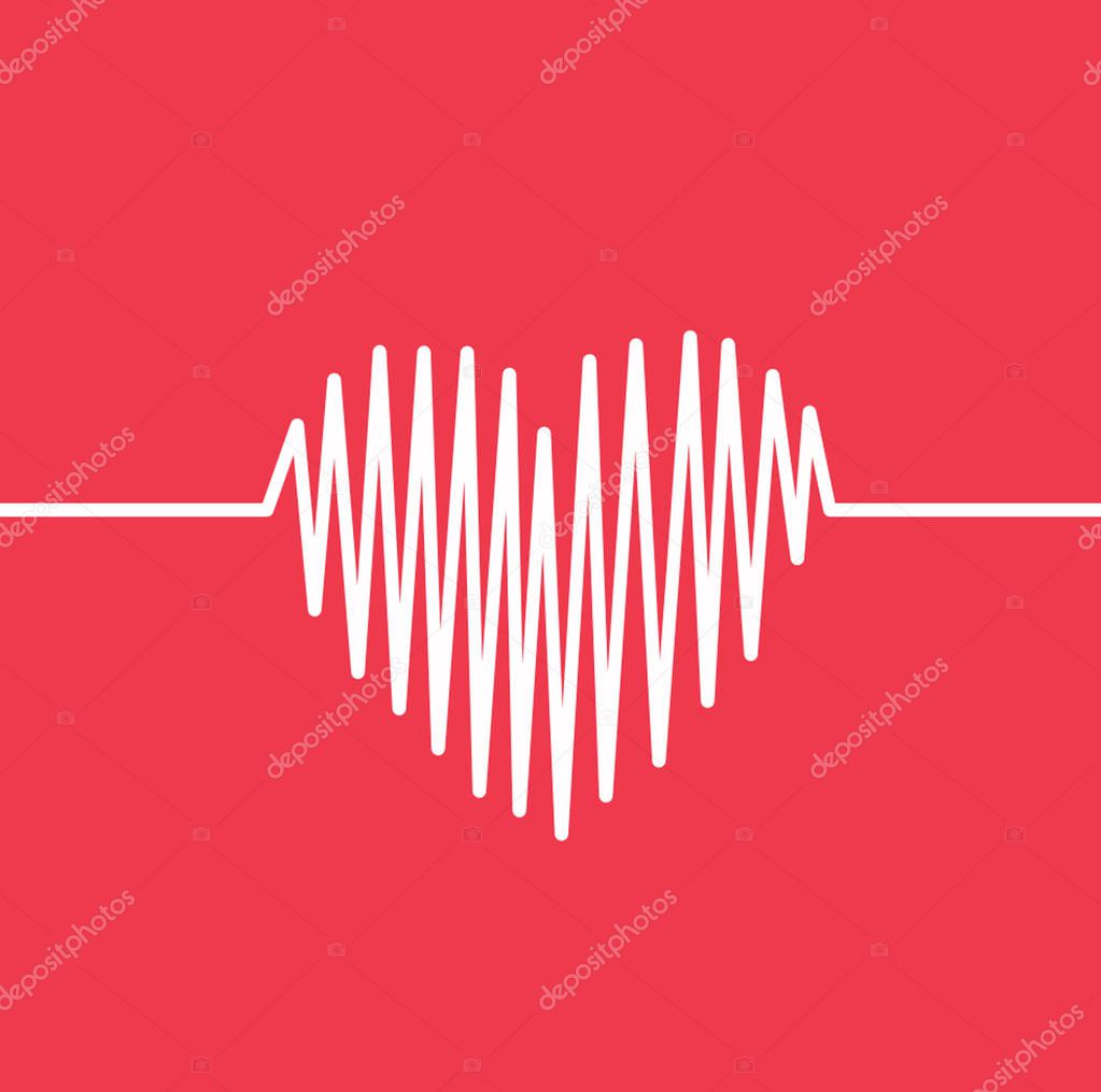 Línea de latidos del corazón. Ilustración del vector Heartbeat. 2023