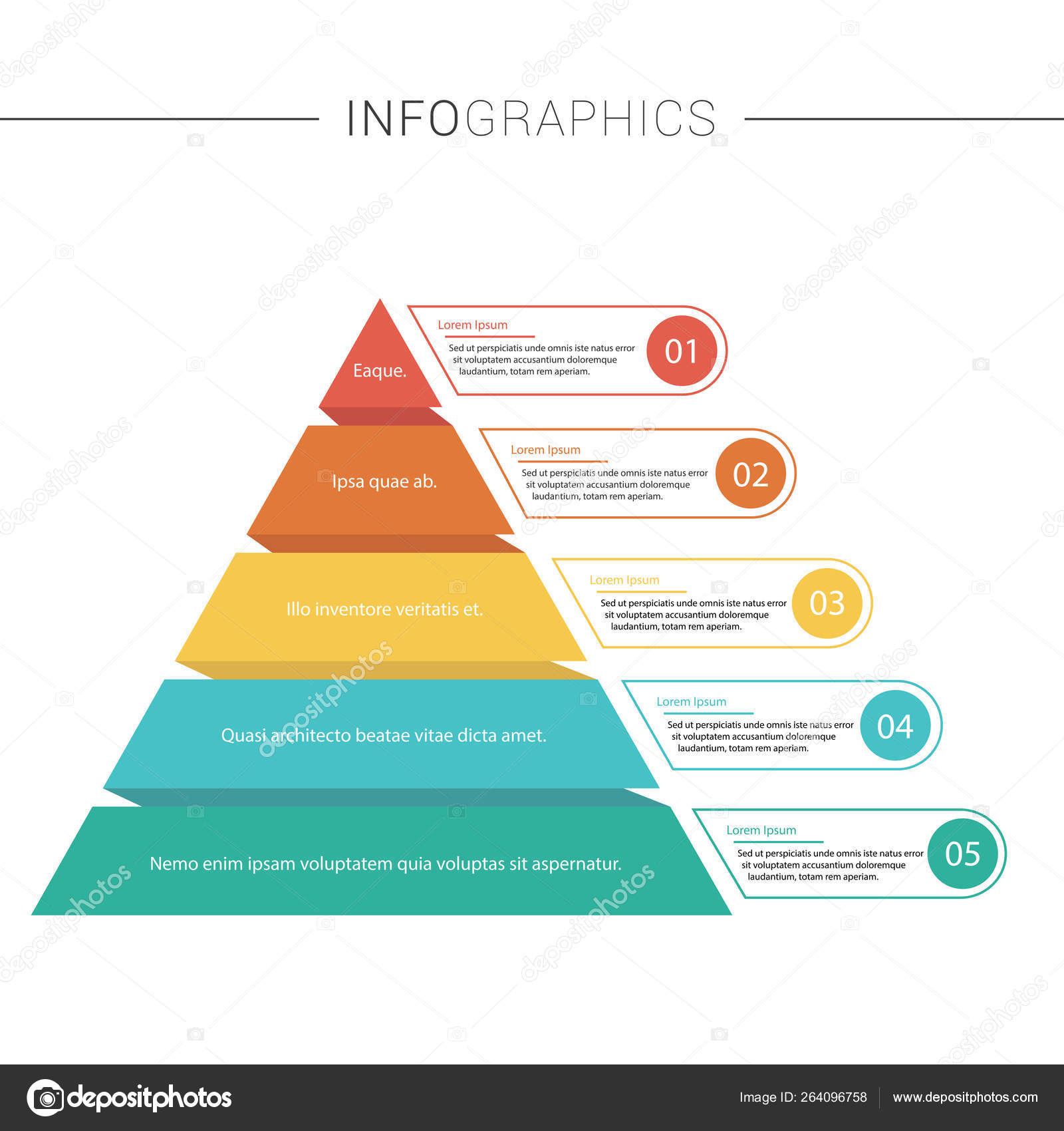 Pyramid Infographics Funnel Pyramid Charts — Stock Vector © Shinuya ...