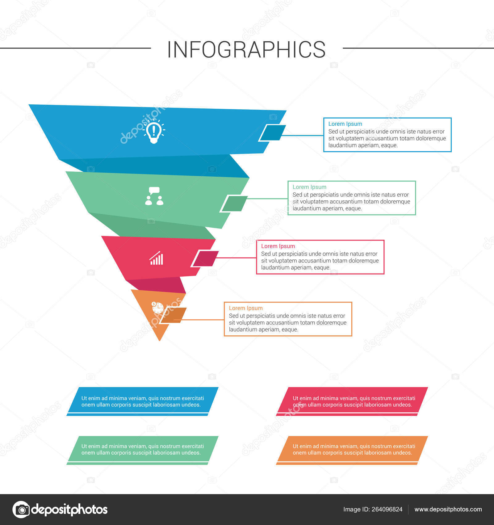 Pyramid Infographics Funnel Pyramid Charts Stock Vector Image by ...