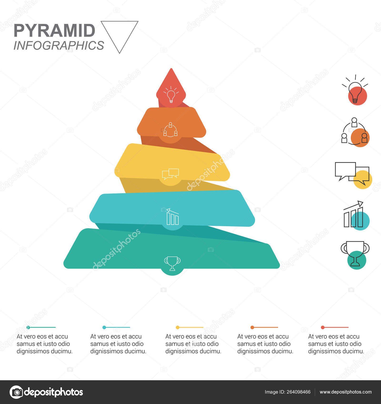 Pyramid Infographics Funnel Pyramid Charts Stock Vector by ©Shinuya ...