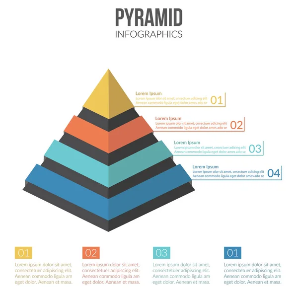 Vector 3d pyramid infographic, growth diagram chart, layered ...