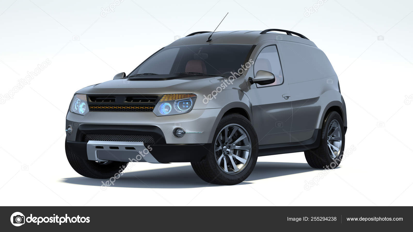 Rendering Brand Less Generic Suv Concept Car Isolated White Background ...
