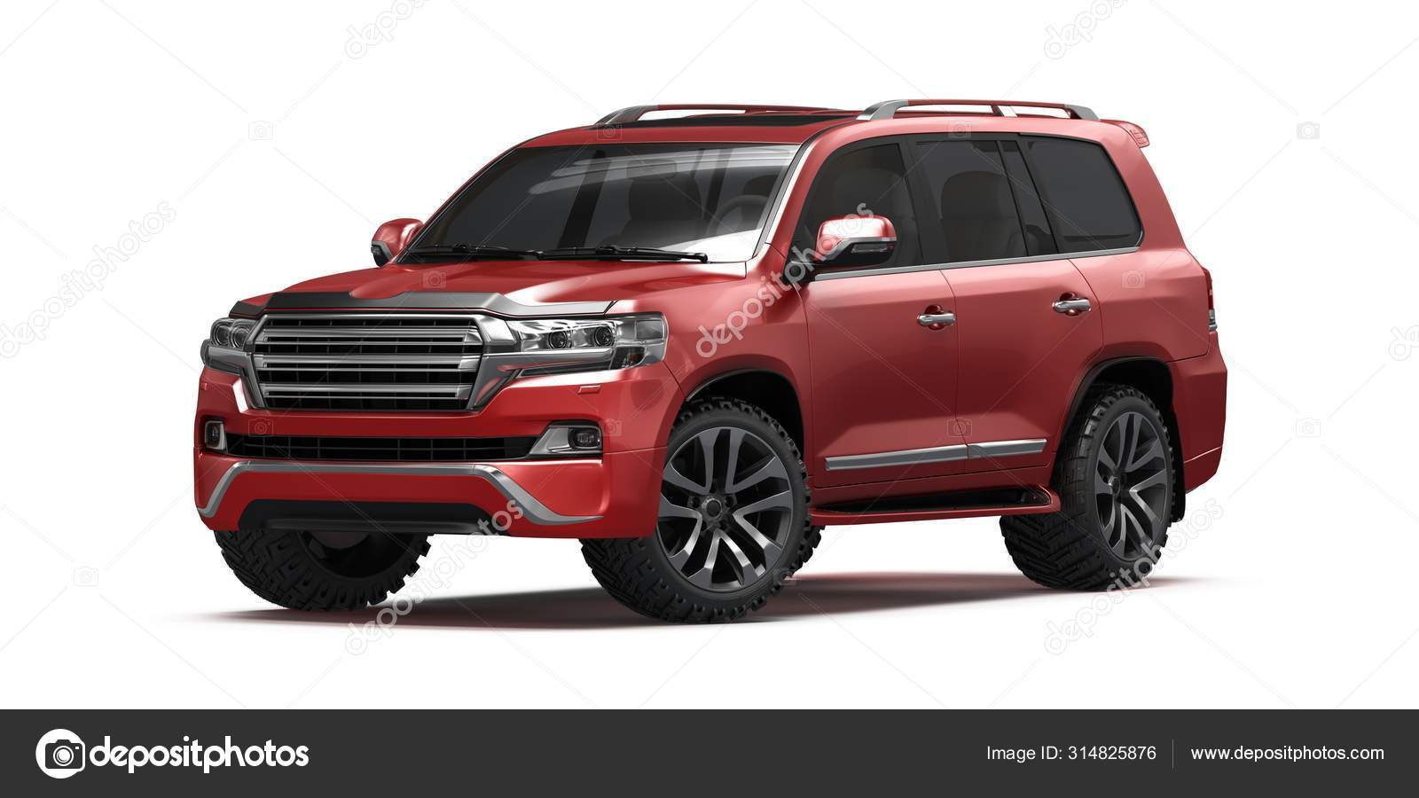 Rendering Brand Less Generic Suv Concept Car Isolated White Background ...
