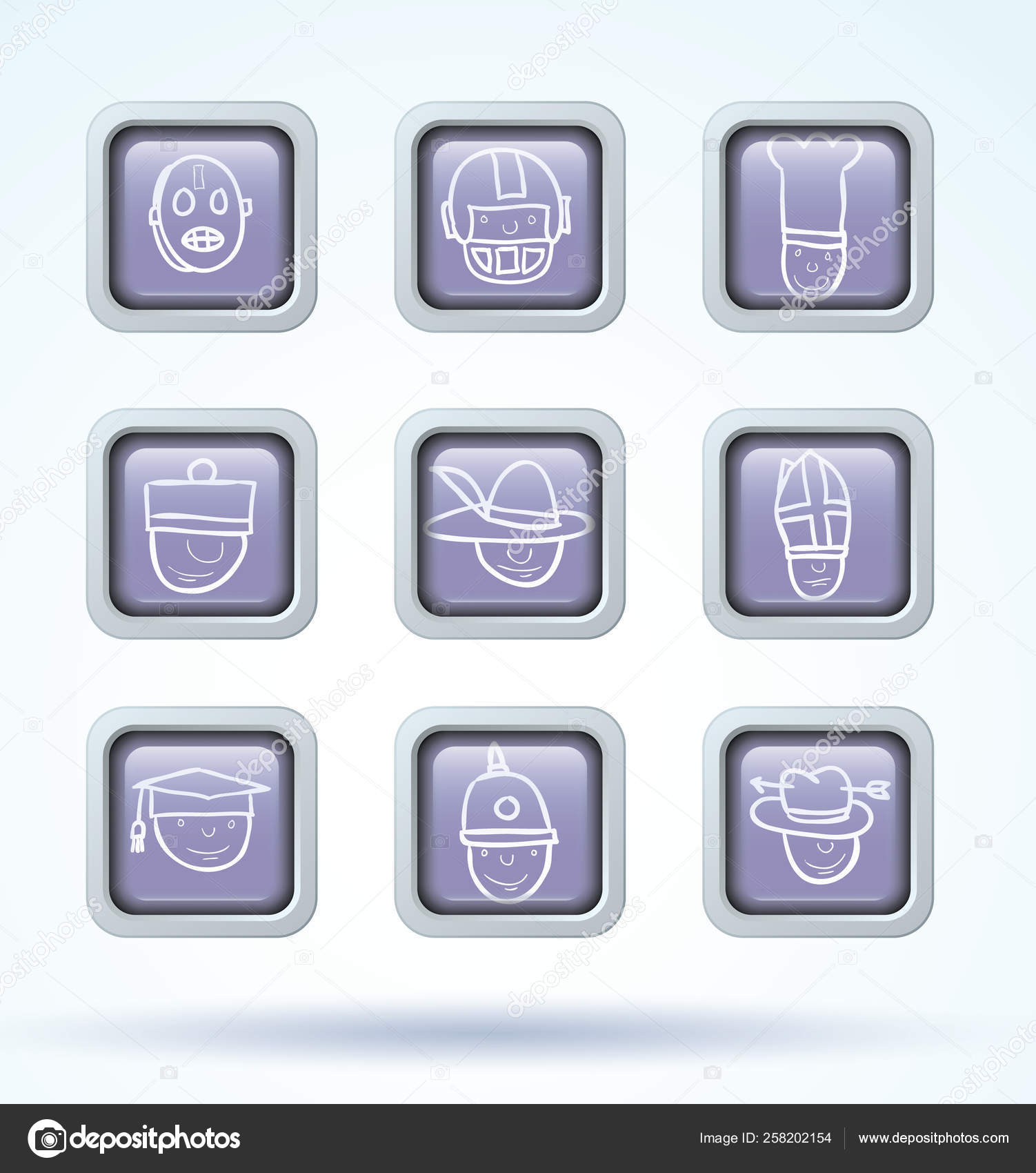 Simple avatar icons set, vector. Stock Vector by ©Gjose 258202154