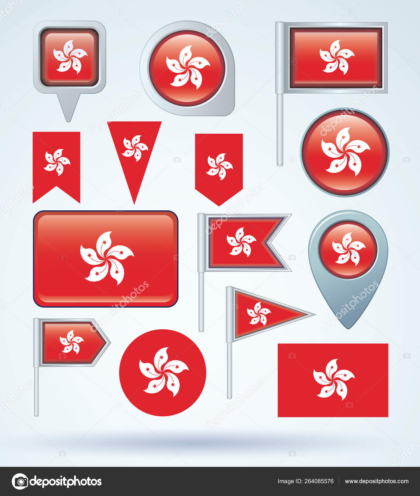 Mundo Banderas icono, vector de ilustración Vector de stock #264085576 ...