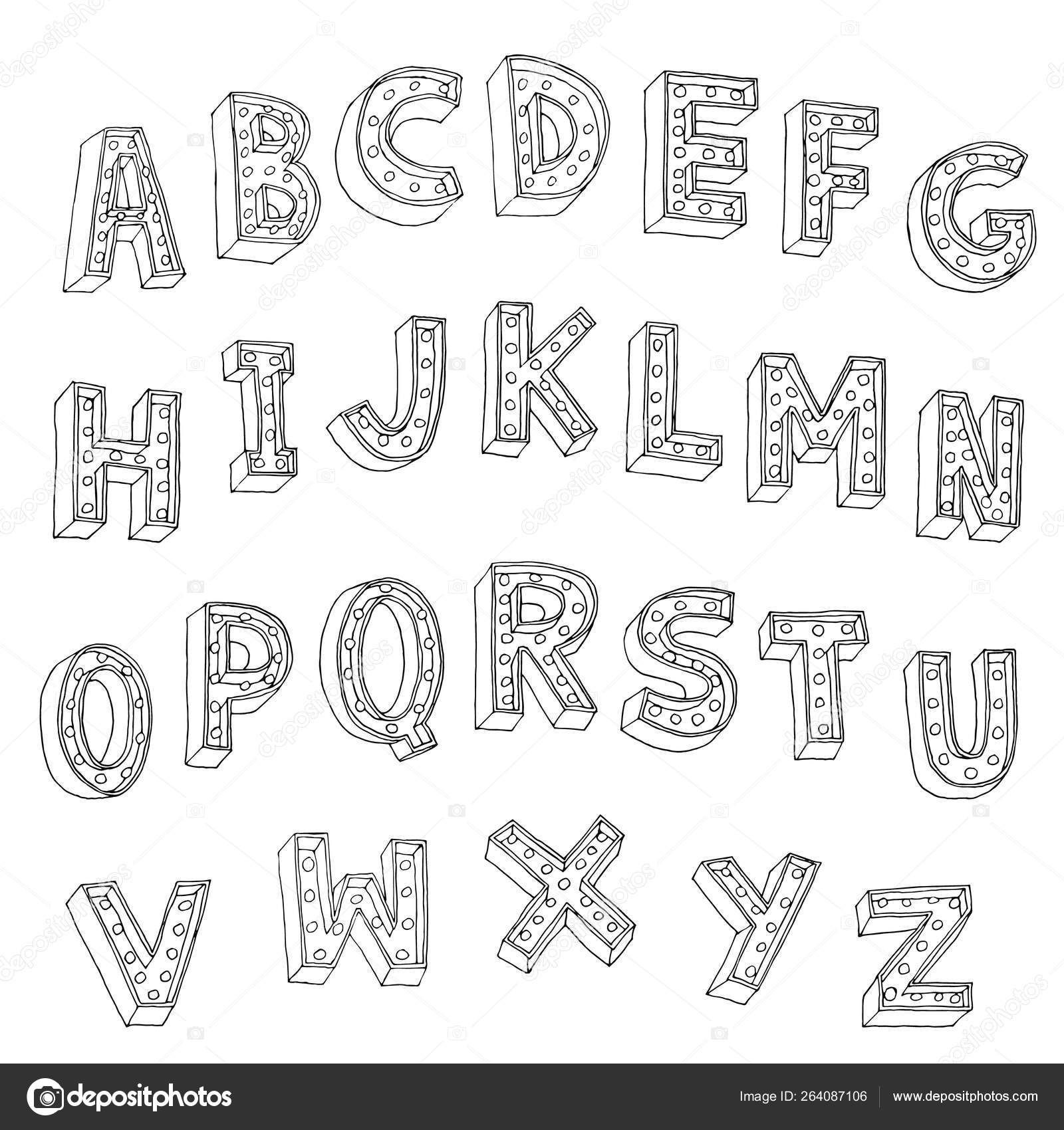 Hand drawn alphabet. vector Stock Vector by ©Gjose 264087106