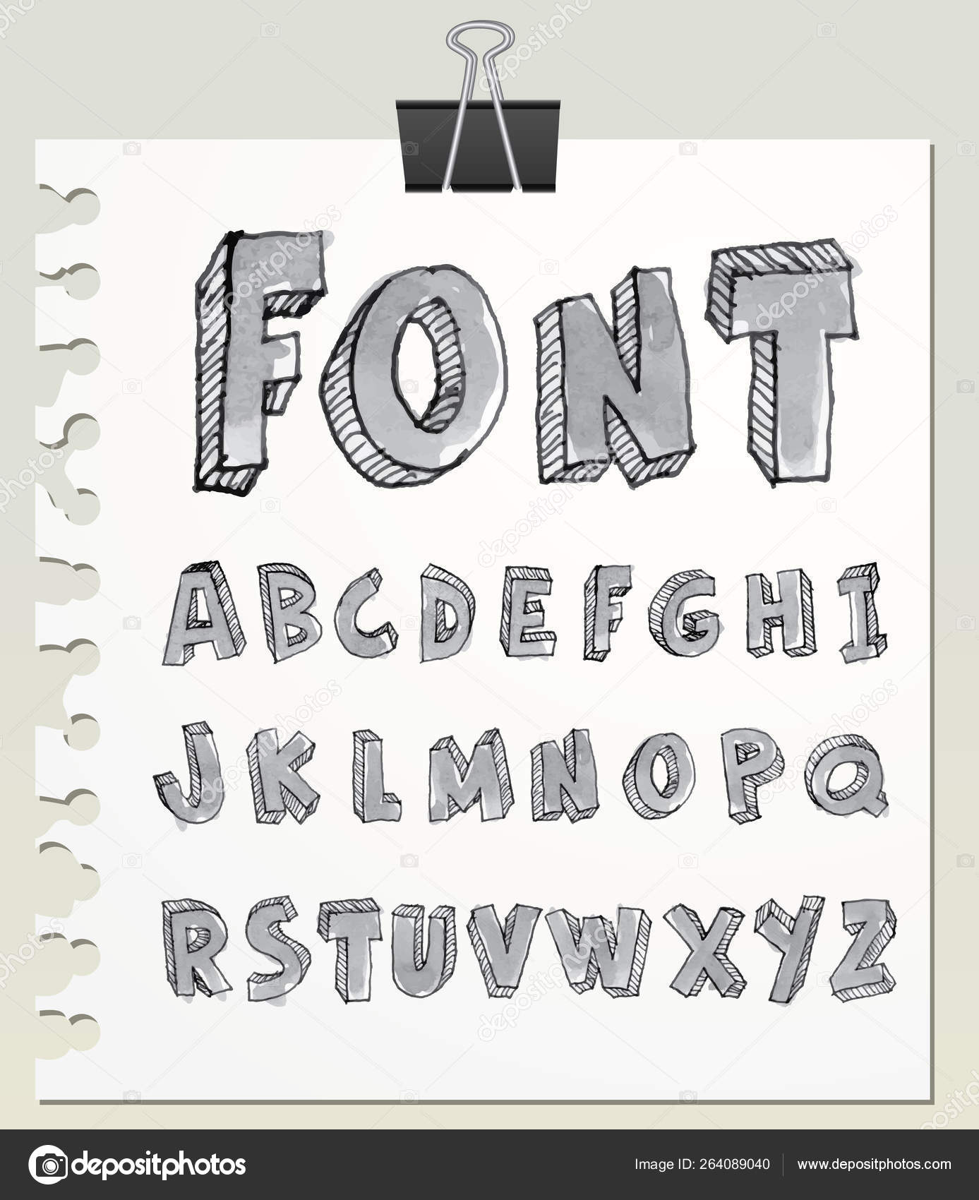 Hand drawn alphabet. vector Stock Vector by ©Gjose 264089040