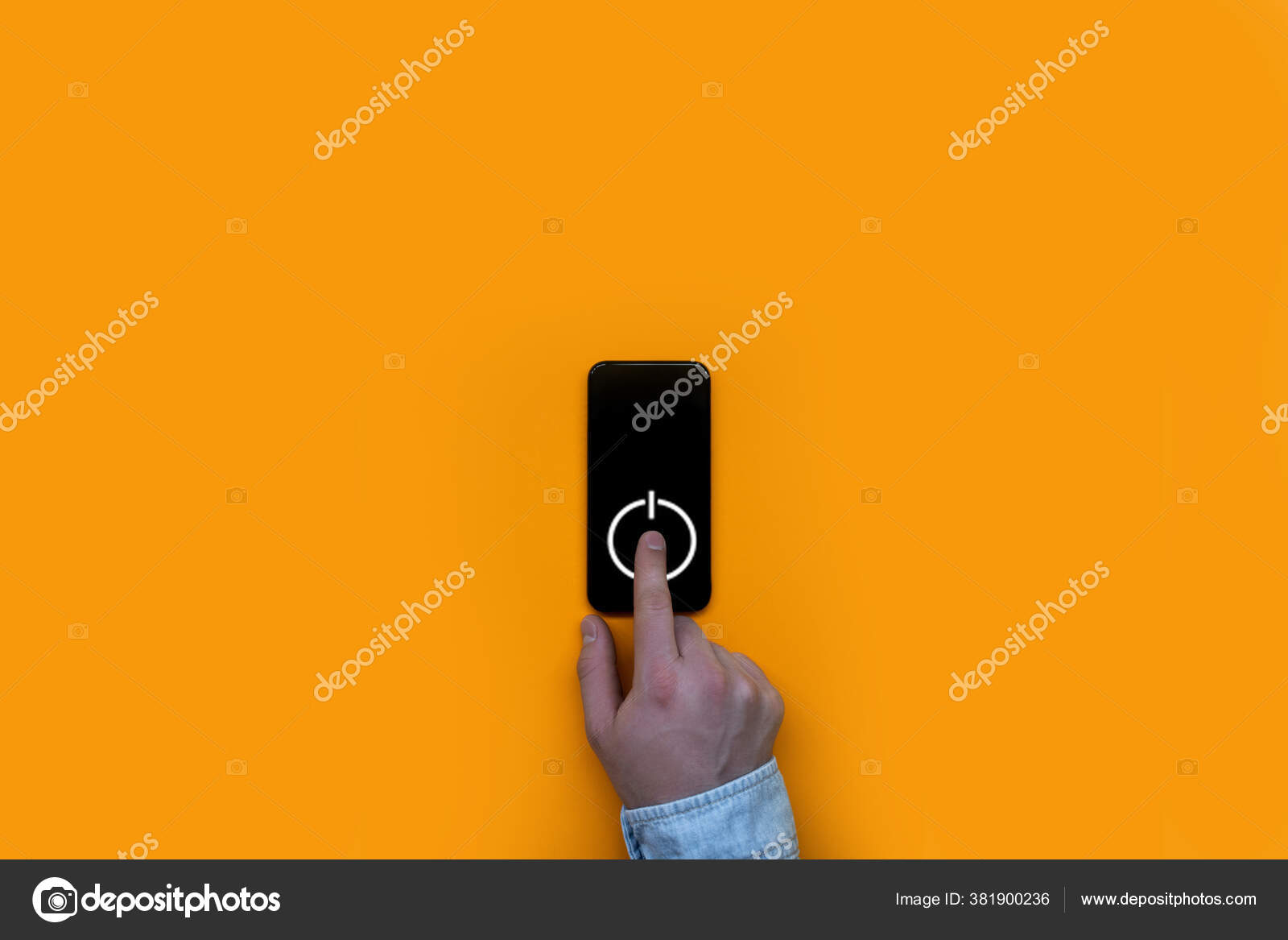 Hand Smartphone Orange Background — Stock Photo © MargaritaDemidova ...