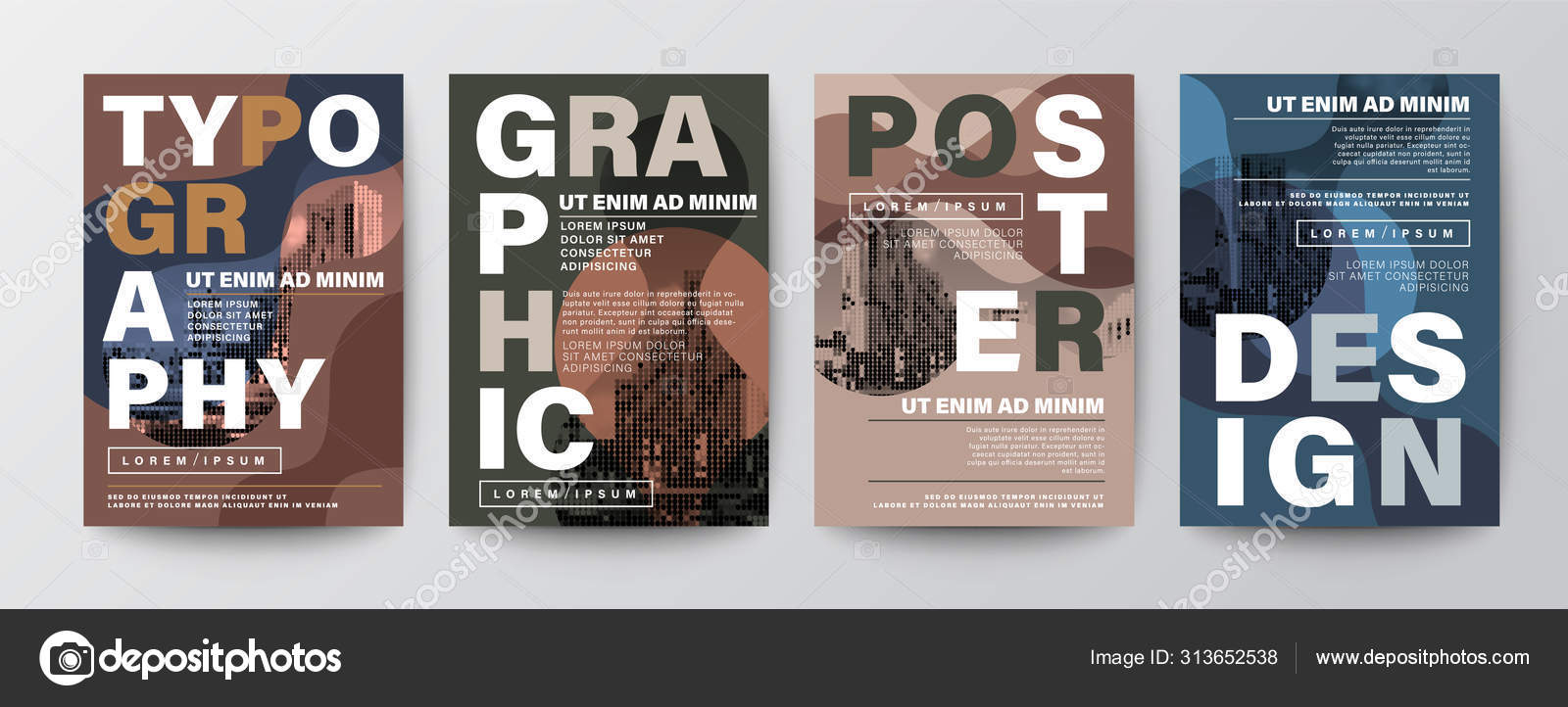Conjunto de diseño gráfico moderno Diseño de póster. Tipografía en ...