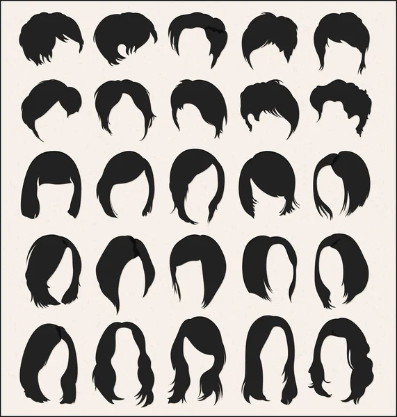 Large Set Female Hairstyles Haircuts White Background Stock Vector by ...