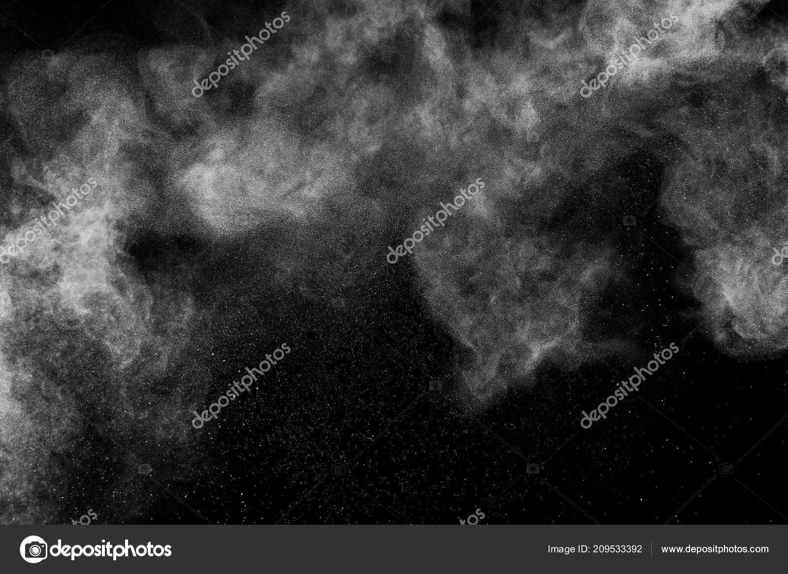 Freeze Motion White Particles Black Background Powder Explosion ...