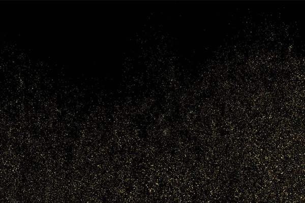 Gold glitter texture isolated on black. Amber particles color ...