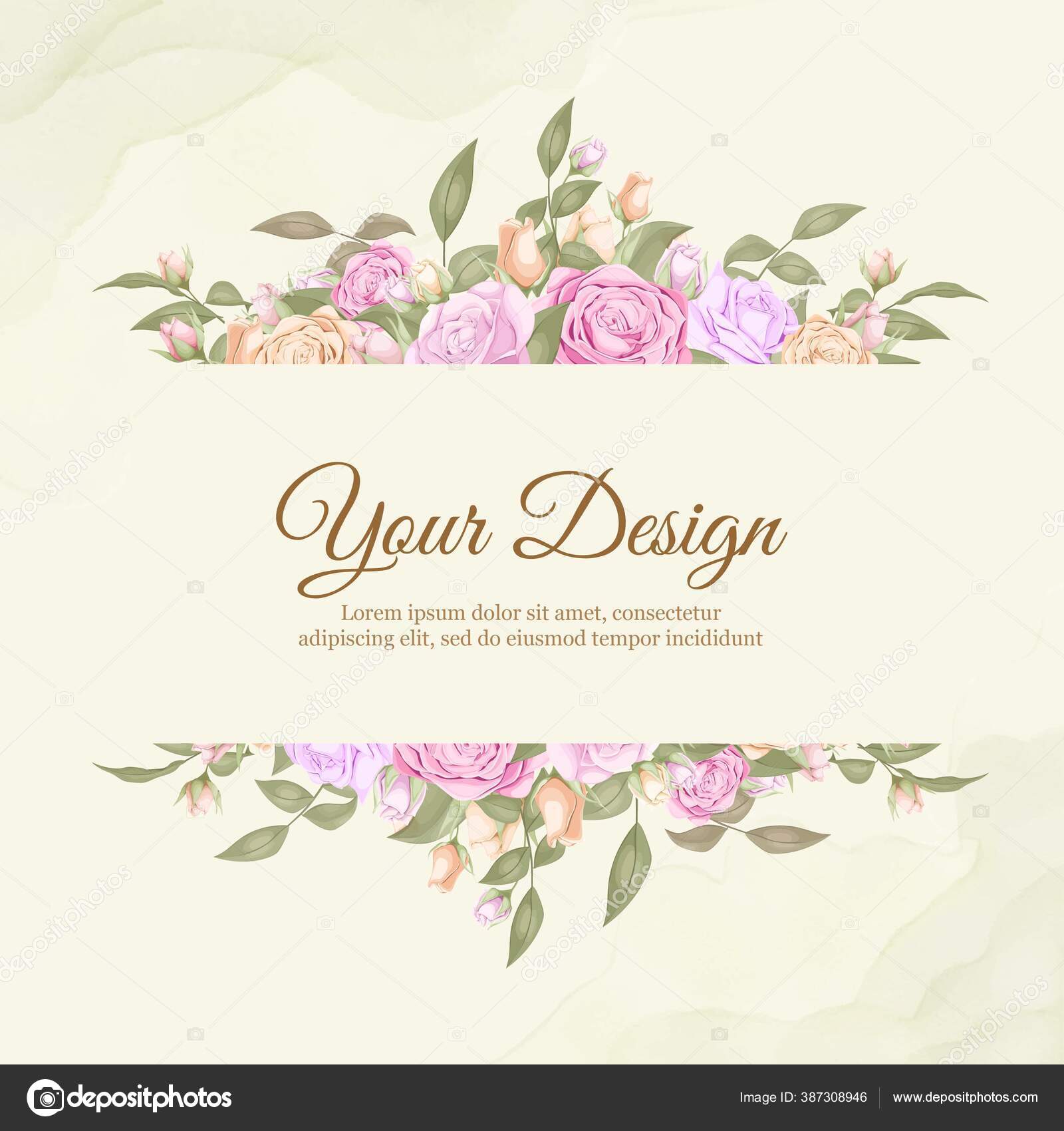 Elegant Pastel Color Wedding Invitation Card Template Stock Vector ...