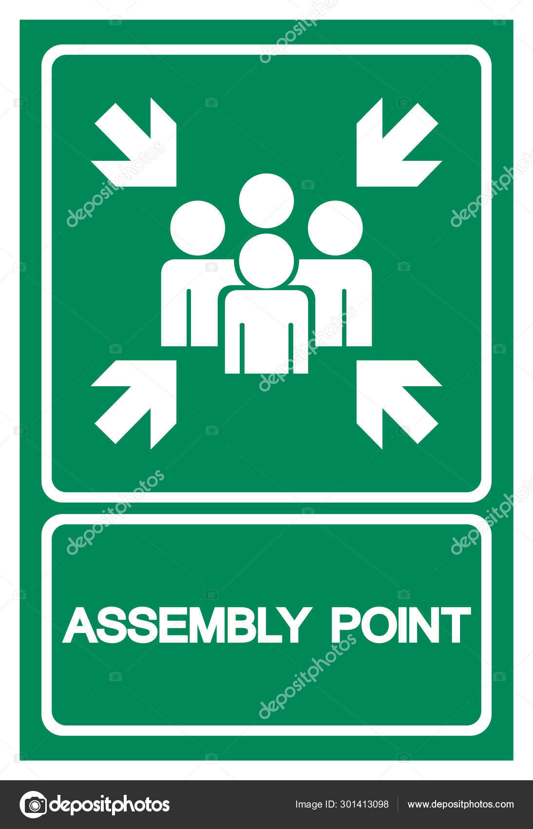 Assembly Point Symbol Sign, Vector Illustration, Isolated On White ...