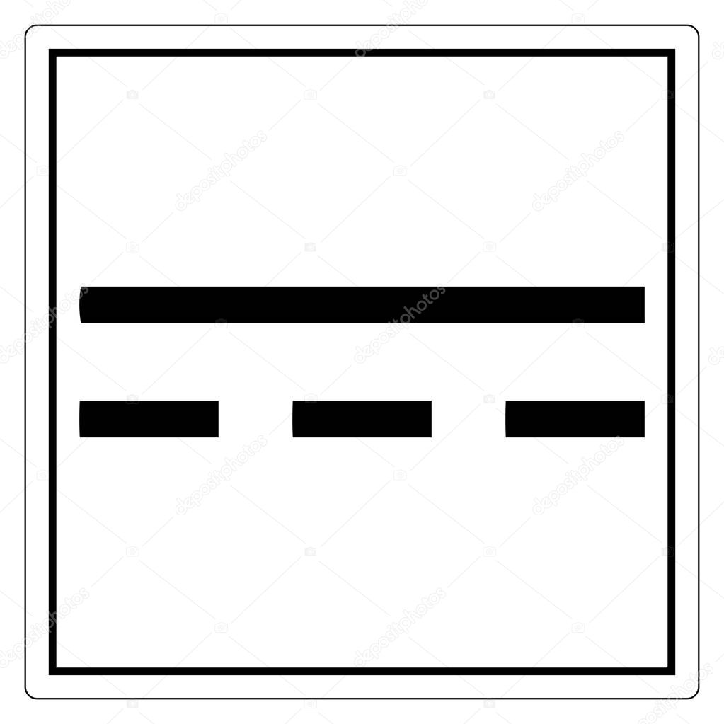 Signo de símbolo de corriente continua continua, ilustración vectorial ...