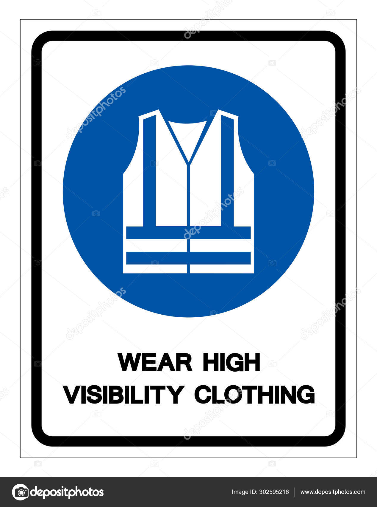 Wear High Visibility Clothing Symbol Sign,Vector Illustration, Isolated ...