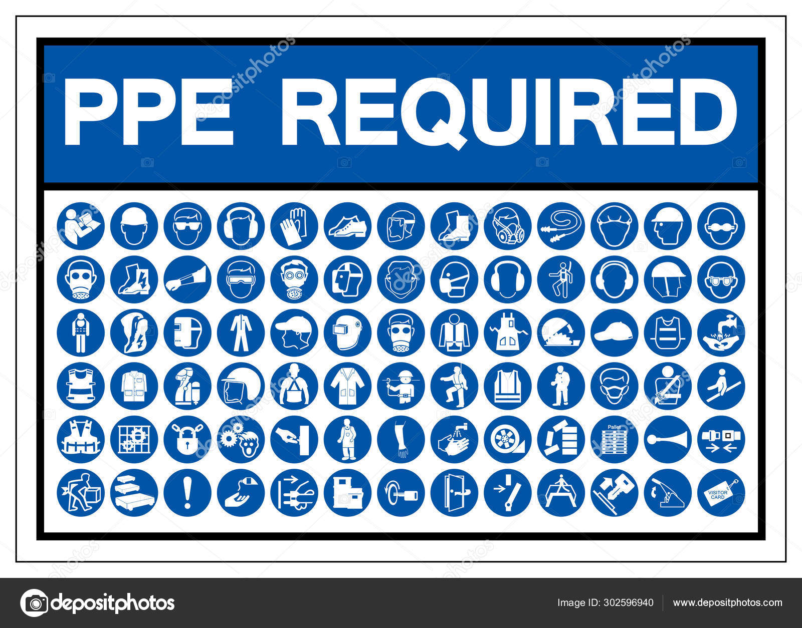 PPE Required Symbol Sign, Vector Illustration, Isolated On White ...