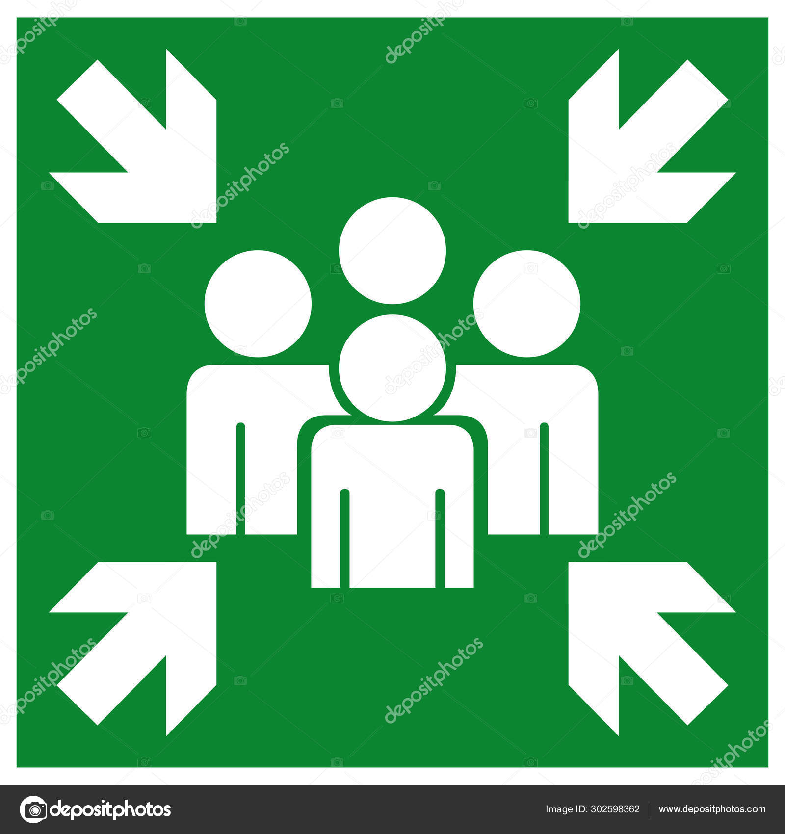 Signe de symbole de point de rassemblement, illustration vectorielle ...