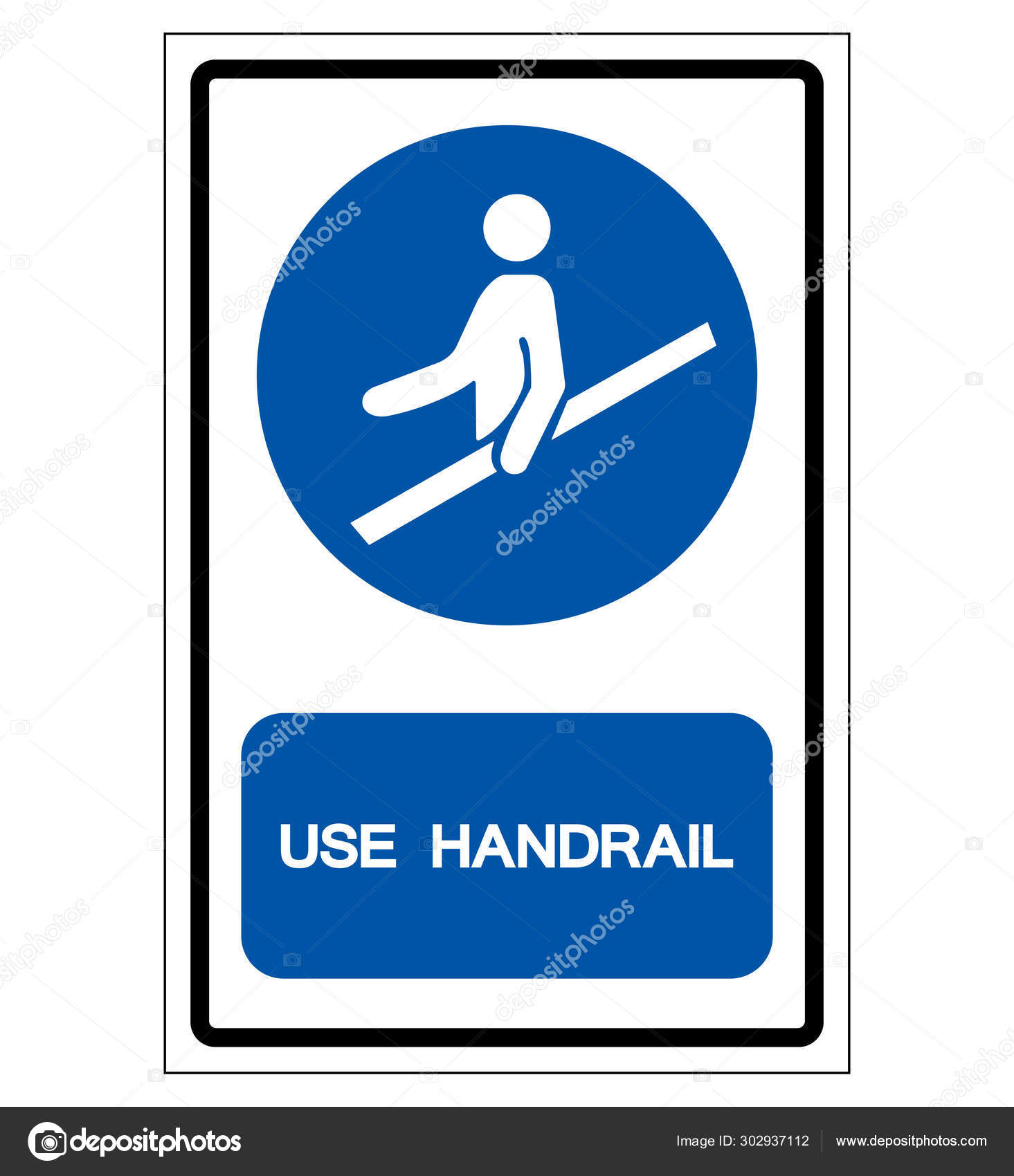 Use Handrail Symbol Sign,Vector Illustration, Isolated On White ...