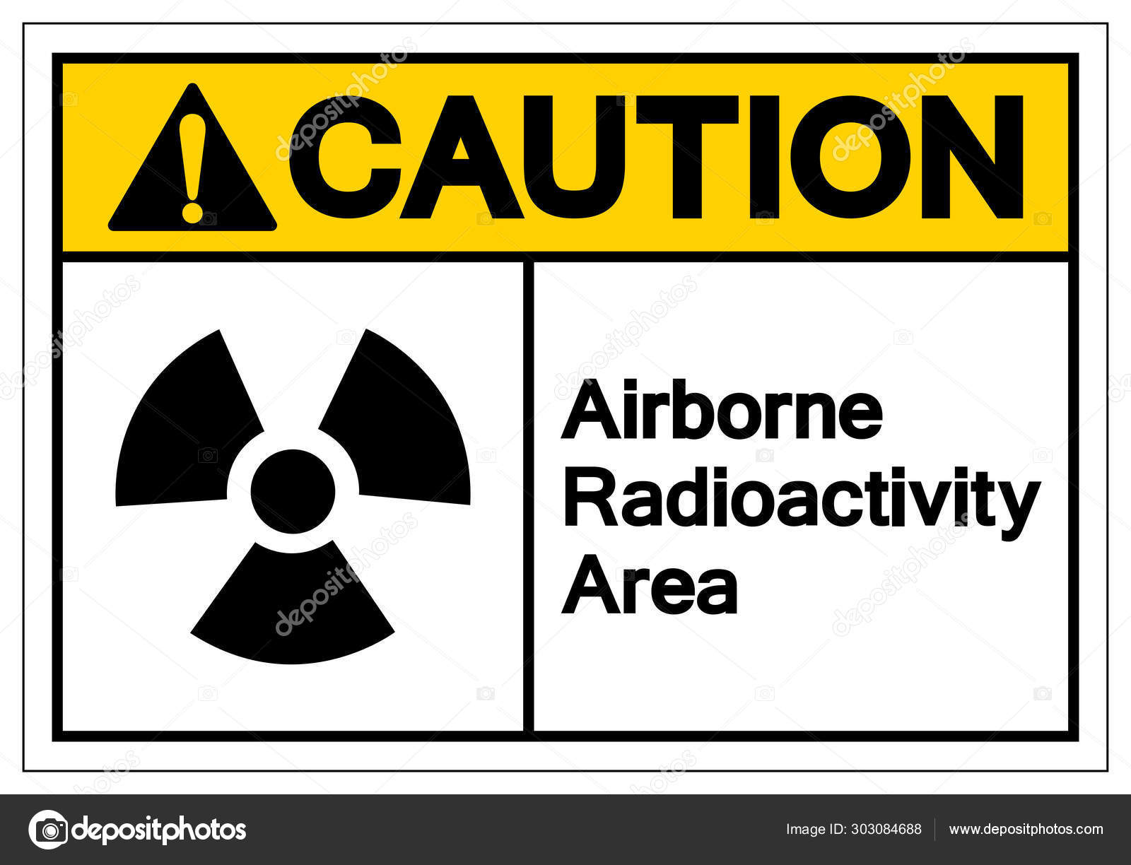 Caution Airborne Radioactivity Area Symbol Sign, Vector Illustration ...
