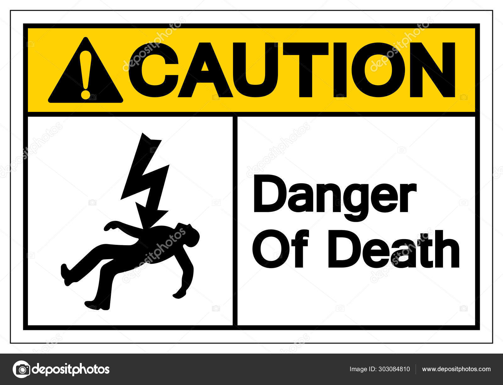 Caution Of Death Symbols Sign, Vector Illustration, Isolated On White ...