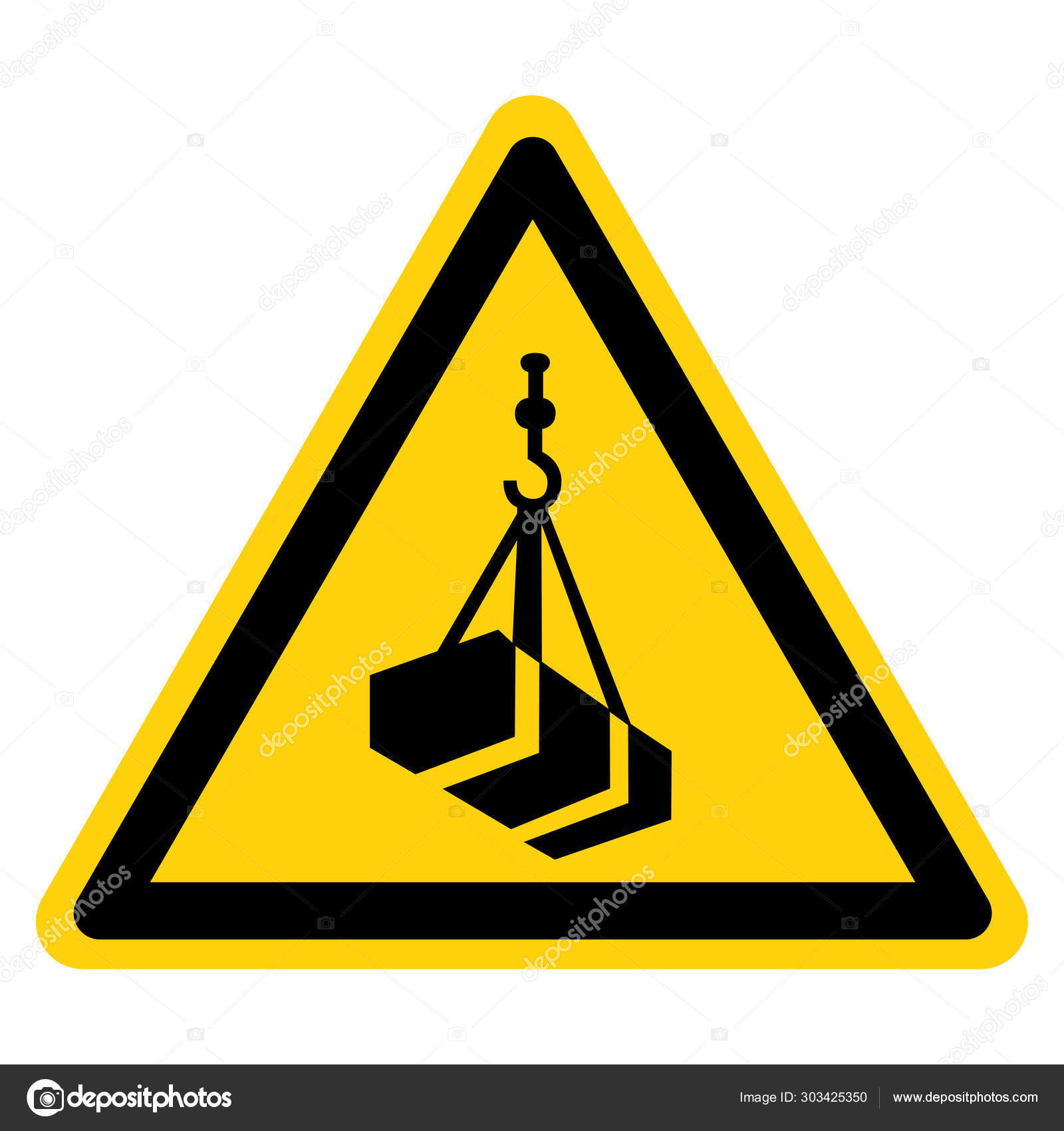 Beware Overhead Load Symbol, Vector Illustration, Isolated On Wh Stock ...