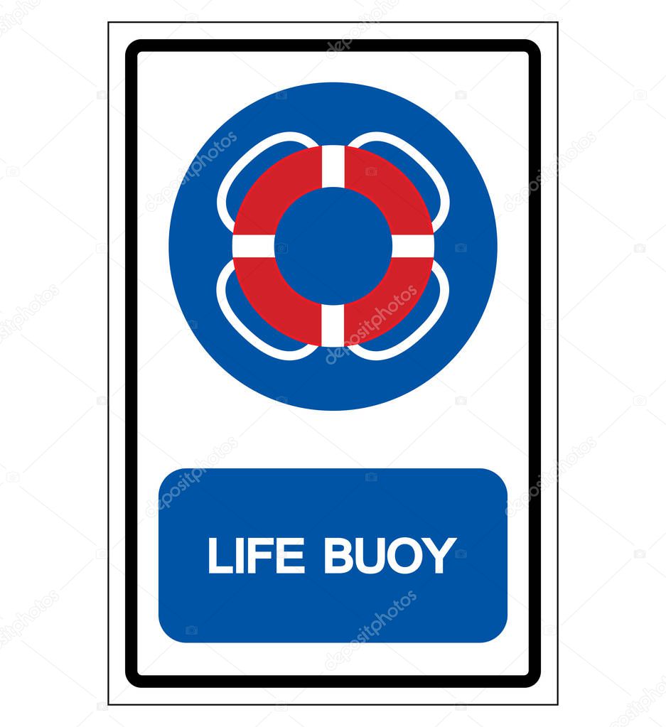 Signo de s mbolo de boya de vida, ilustraci n vectorial, aislamiento en la etiqueta de fondo ...