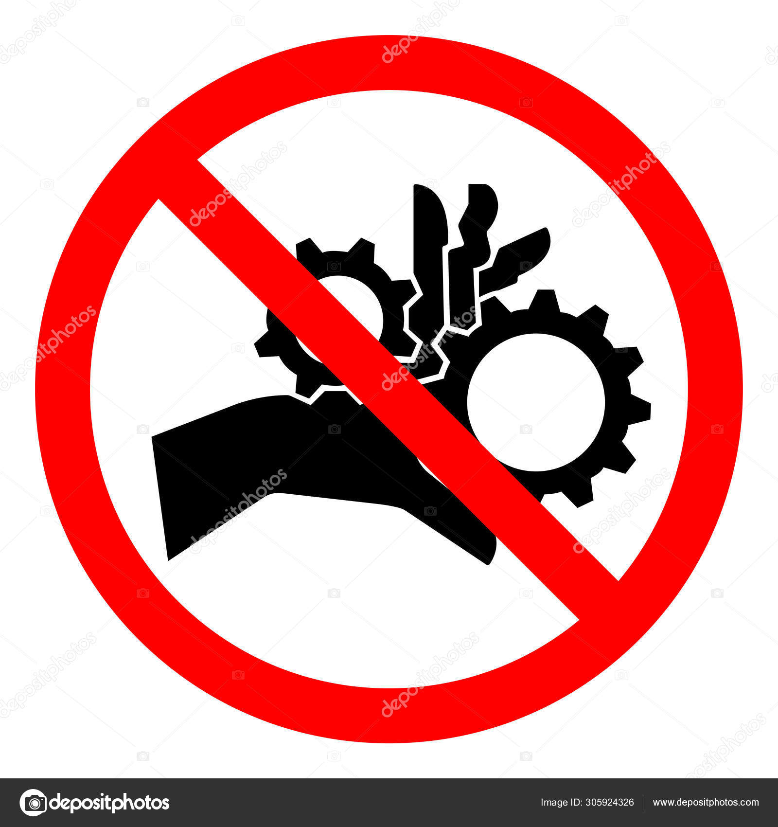 Injury Hazard Hand Entanglement Rotating Gears Symbol Sign, Vector ...