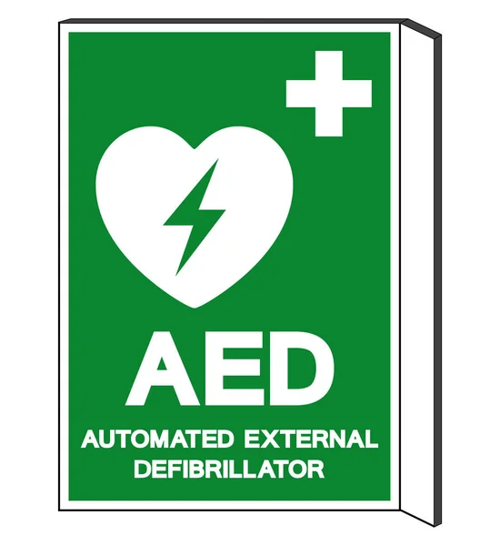 Tanda Simbol Defibrilator Eksternal Otomatis Ilustrasi Vektor Isolasi ...
