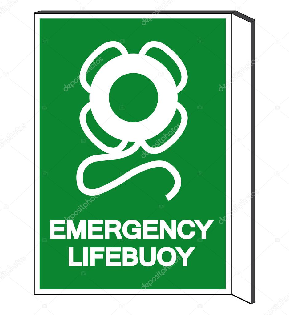 Signo de símbolo de boya salvavidas de emergencia, ilustración ...