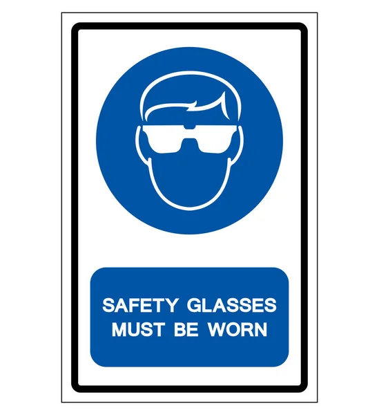 Wear Safety Glasses Must Be Worn Symbol Sign Vector Illustration