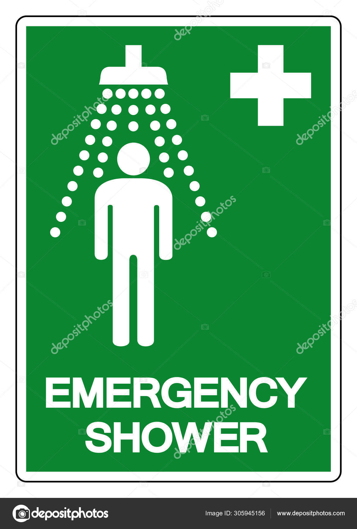 Emergency Shower Symbol Sign, Vector Illustration, Isolate On White ...