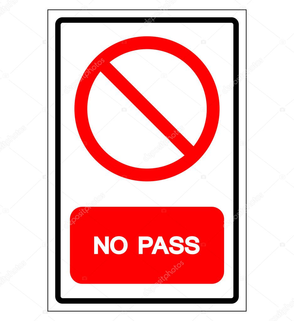 Signo de s mbolo sin paso, ilustraci n de vectores, aislamiento en la etiqueta de fondo blanco ...