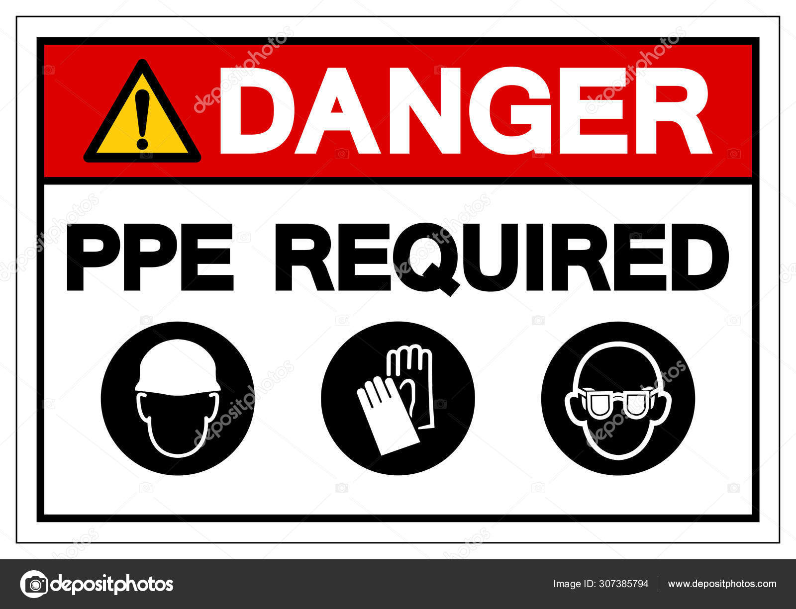 Danger PPE Required Symbol Sign, Vector Illustration, Isolated On White ...