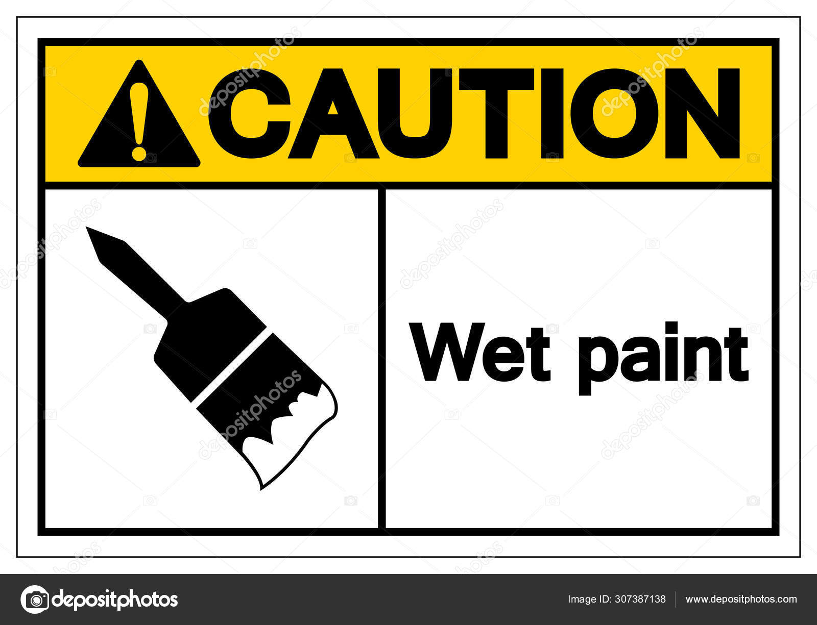 Caution Wet Paint Symbol Sign, Vector Illustration, Isolated On White ...