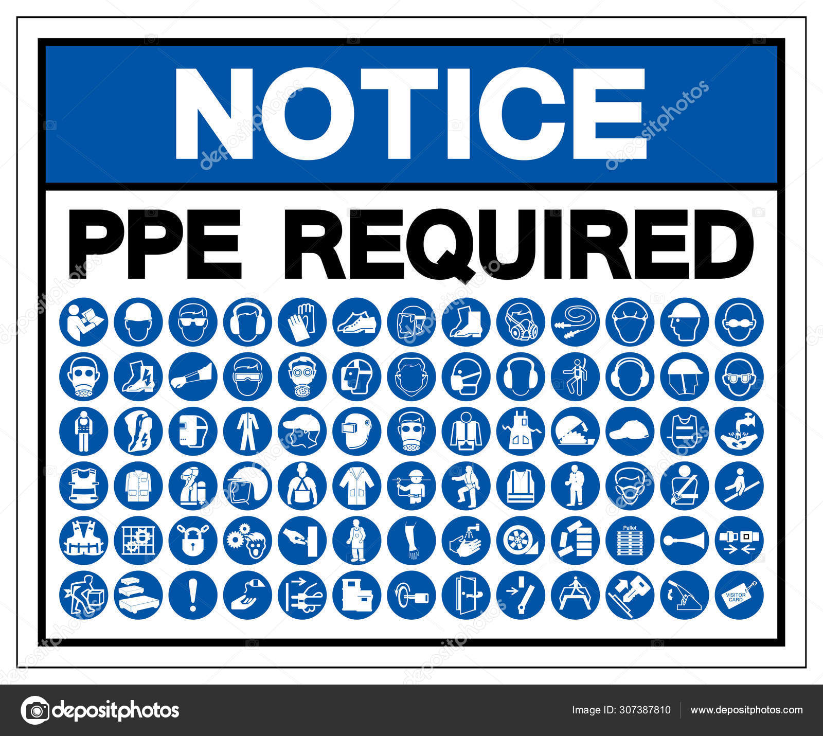 Notice PPE Required Symbol Sign, Vector Illustration, Isolate On White ...
